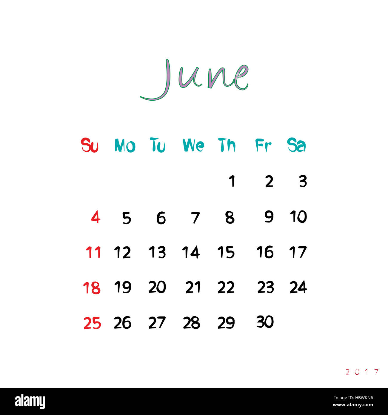 June page Cut Out Stock Images & Pictures - Alamy