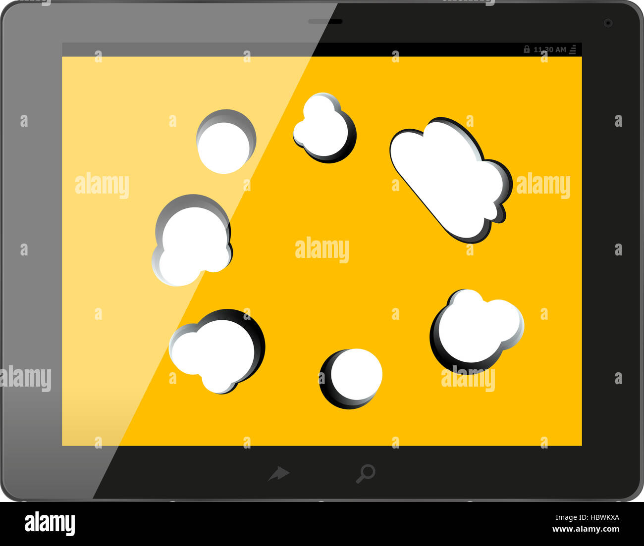 speech bubble on black tablet pc social, network concept Stock Photo ...