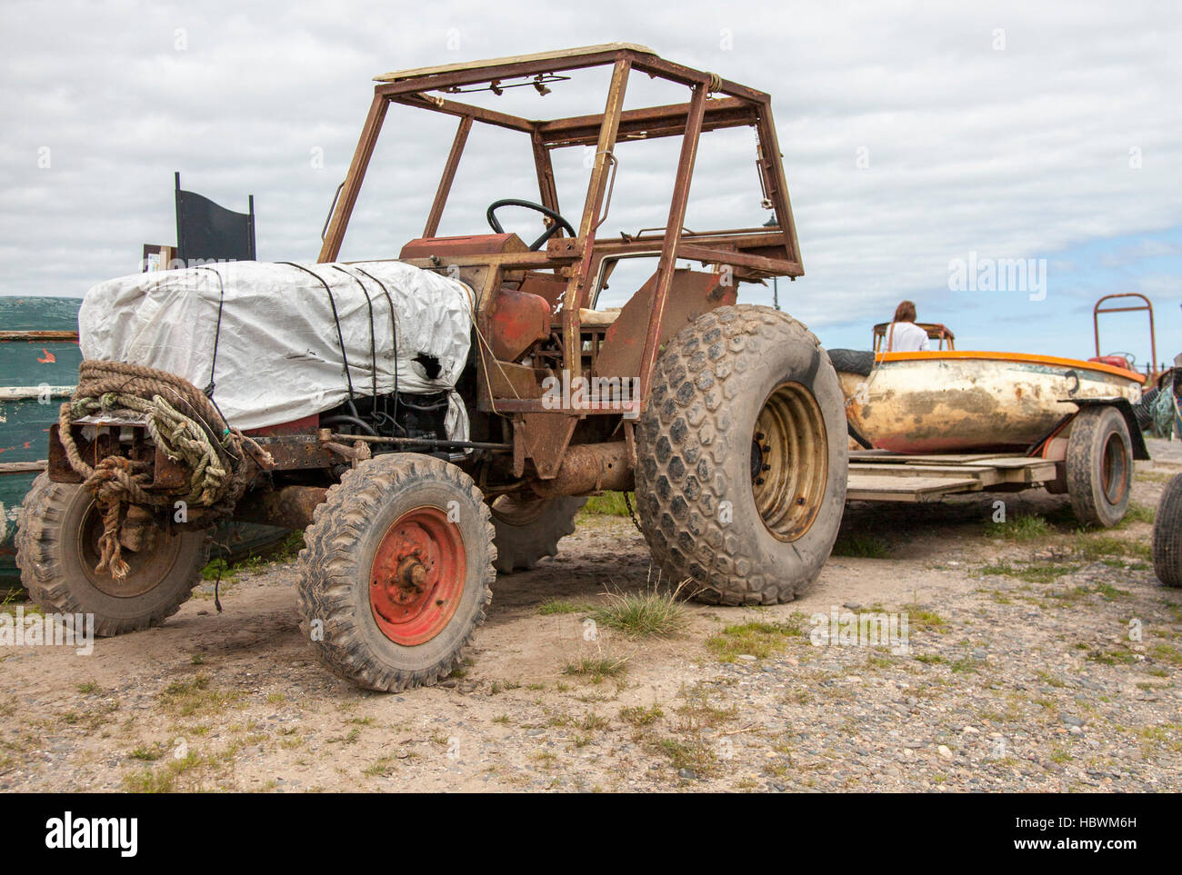 beach tractor lytham Stock Photo - Alamy