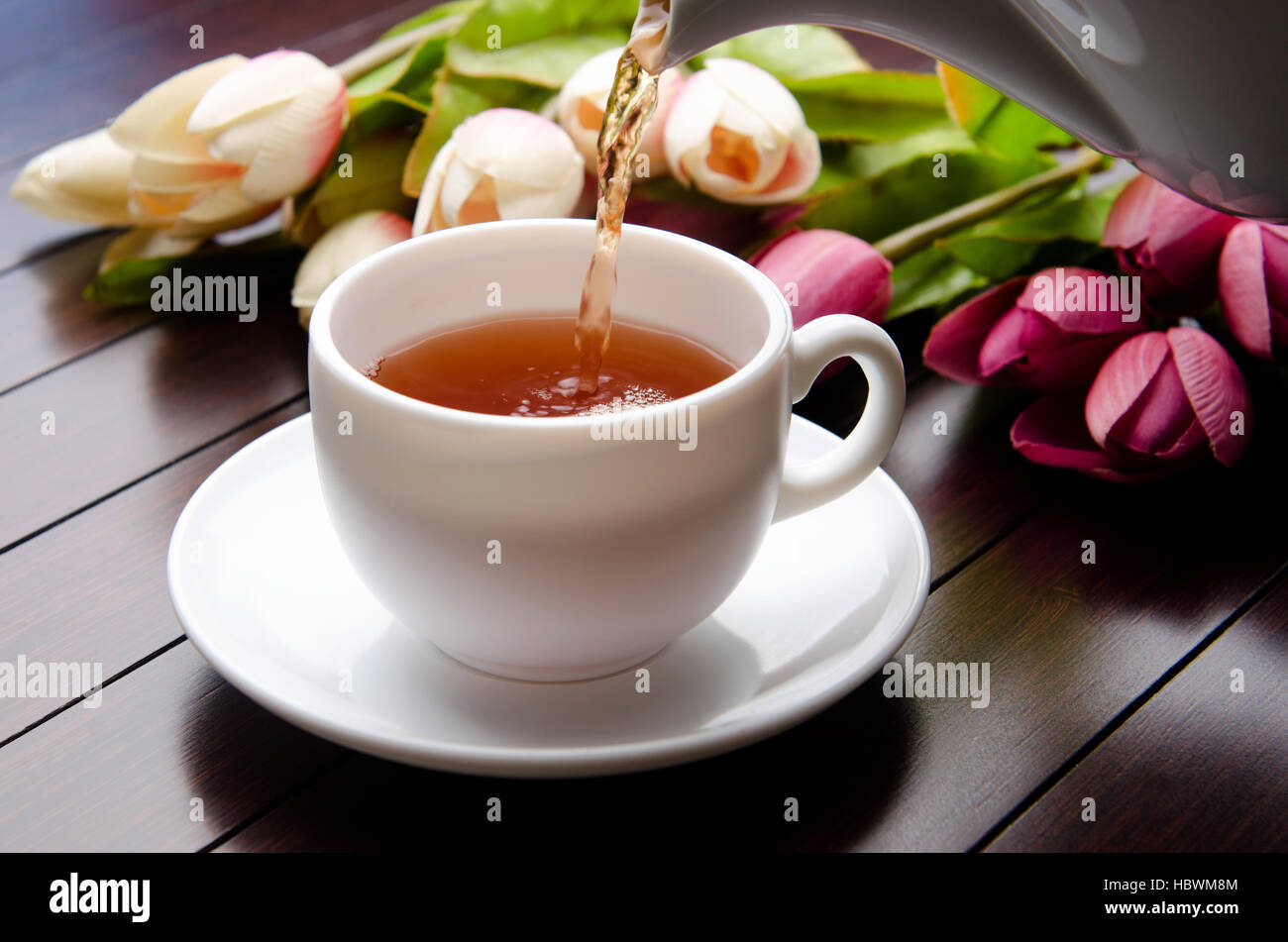Cup of tea in catering concept Stock Photo - Alamy