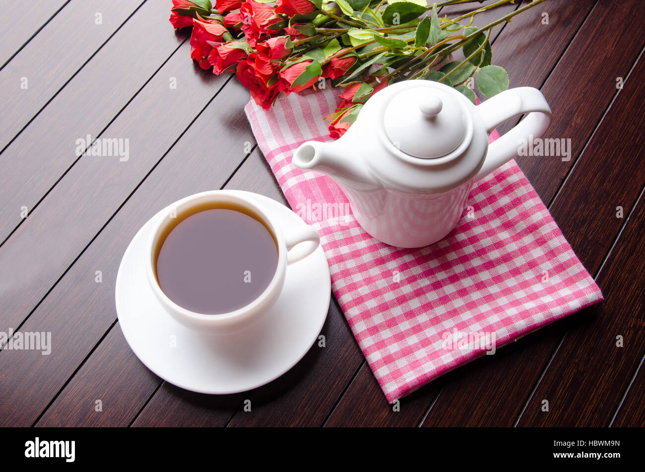 Cup of tea in catering concept Stock Photo - Alamy