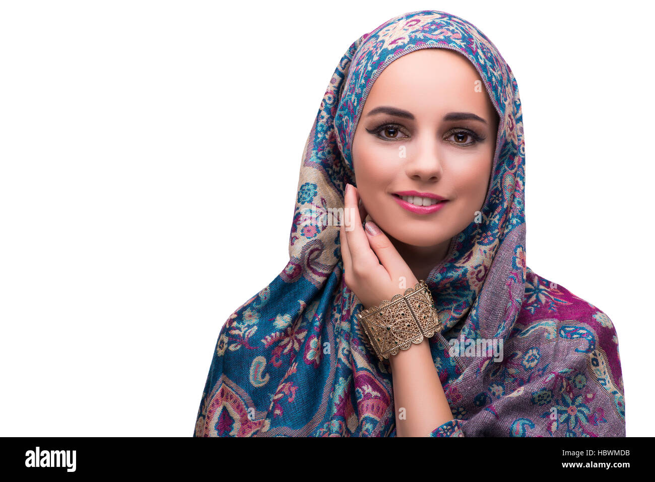 Woman in traditional muslim cover with ring Stock Photo - Alamy