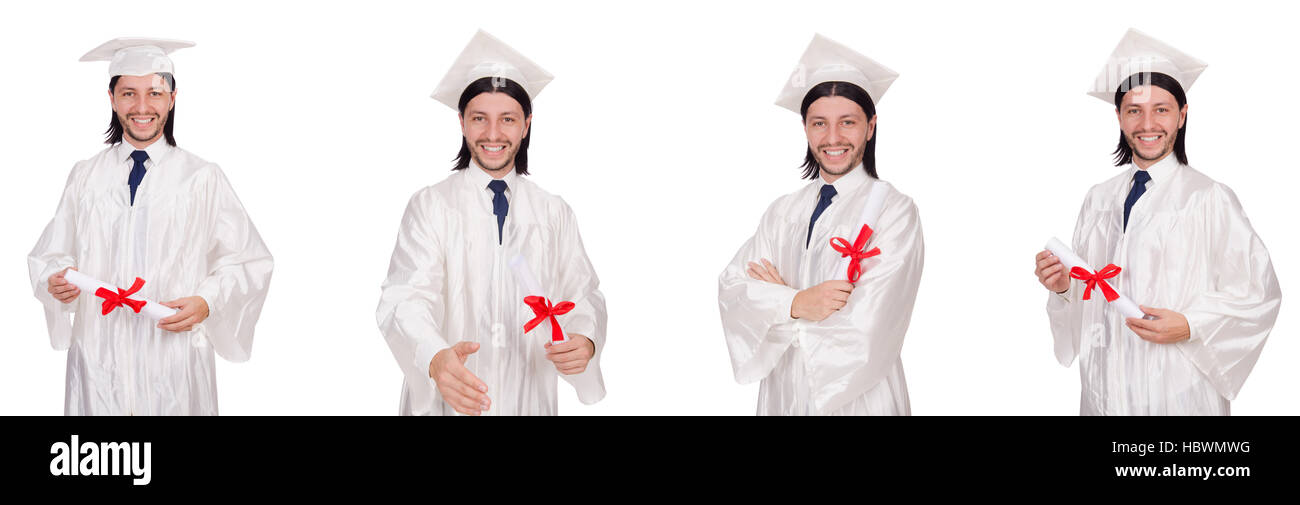 Young man ready for university graduation Stock Photo - Alamy