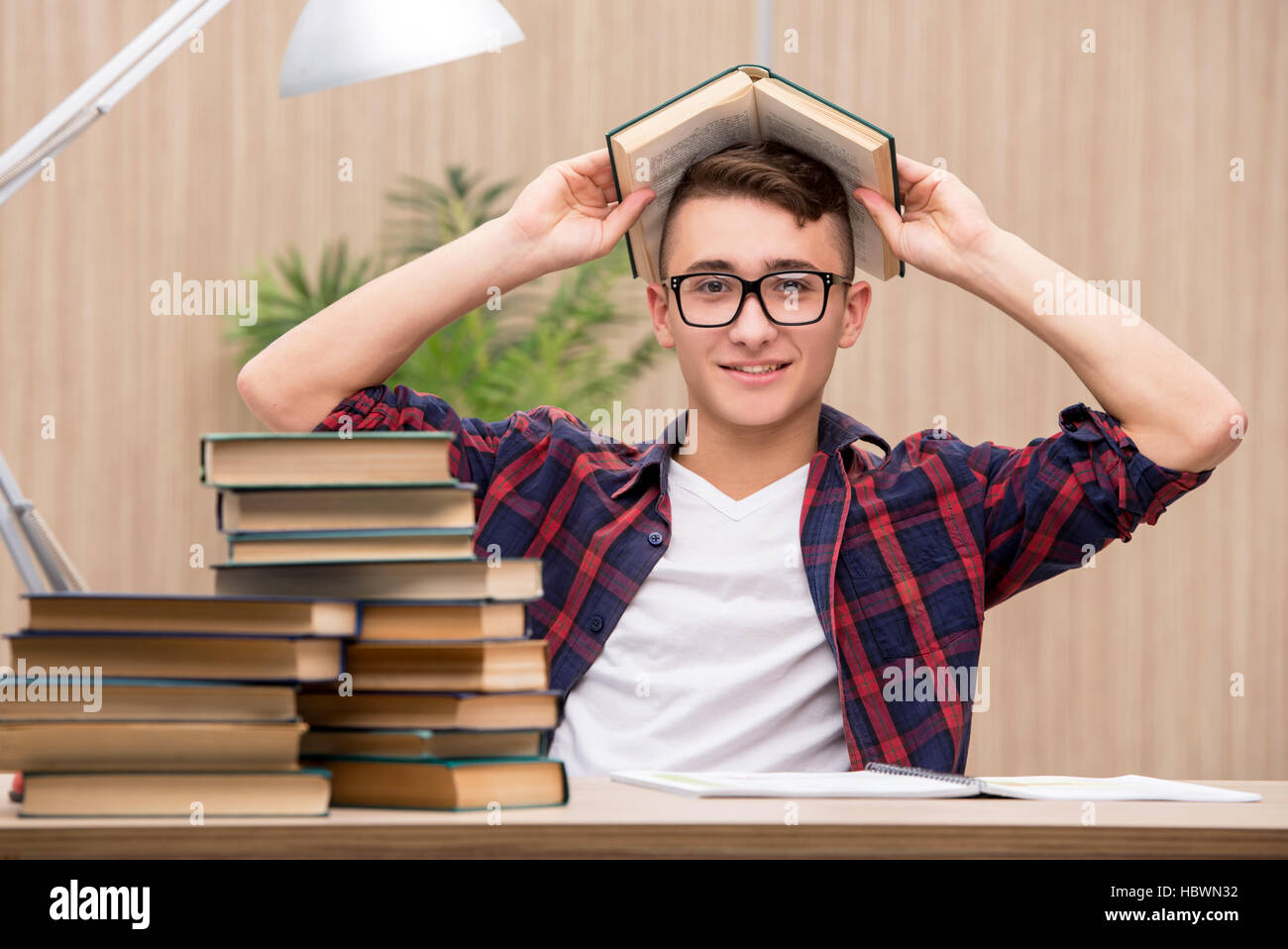 Young student preparing for school exams Stock Photo - Alamy
