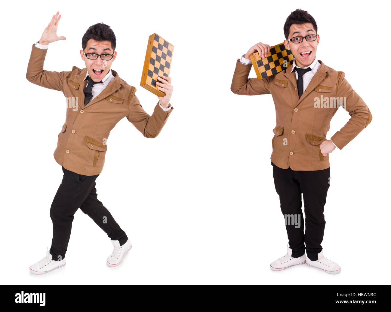 Funny chess player isolated on white Stock Photo - Alamy