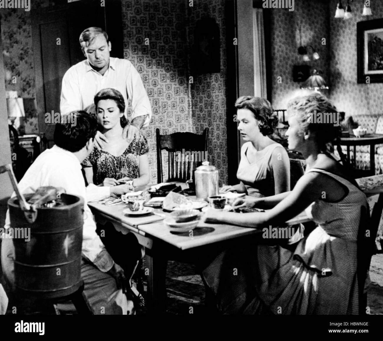 GOD'S LITTLE ACRE, Tina Louise (seated center), Aldo Ray (standing ...