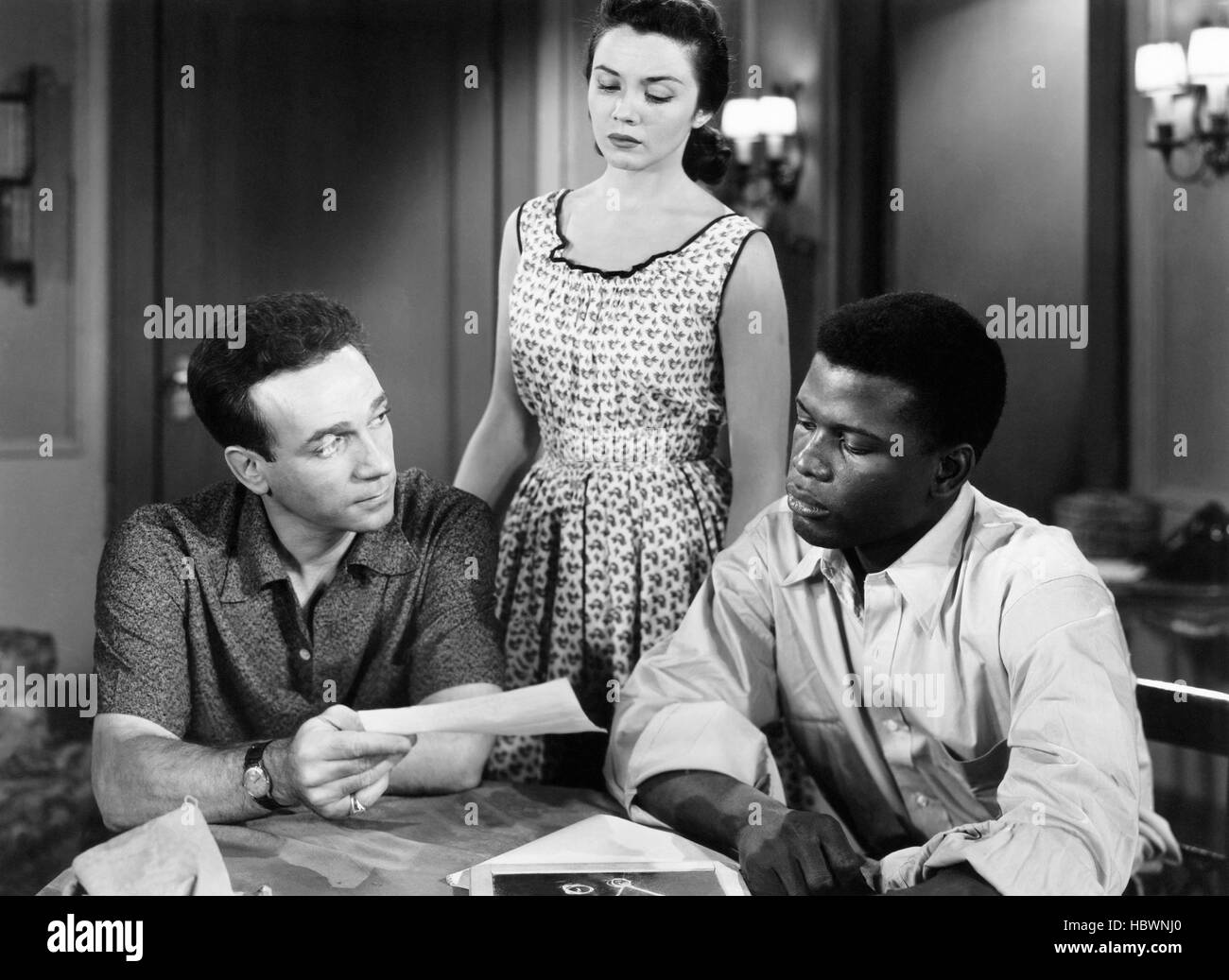 GO, MAN, GO!, from left, Dane Clark, Patricia Breslin, Sidney Poitier ...