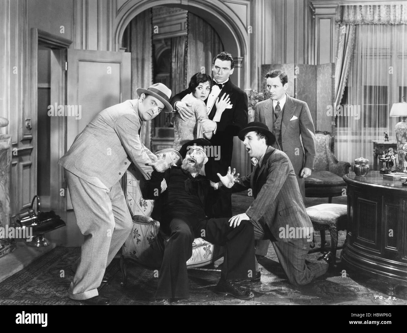 THE GORILLA, front from left: Harry Gribbon, Purnell Pratt, Joe Frisco ...