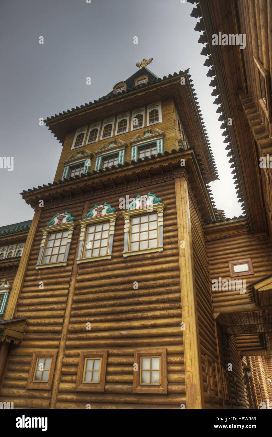 Corner tower with double eagle Stock Photo - Alamy