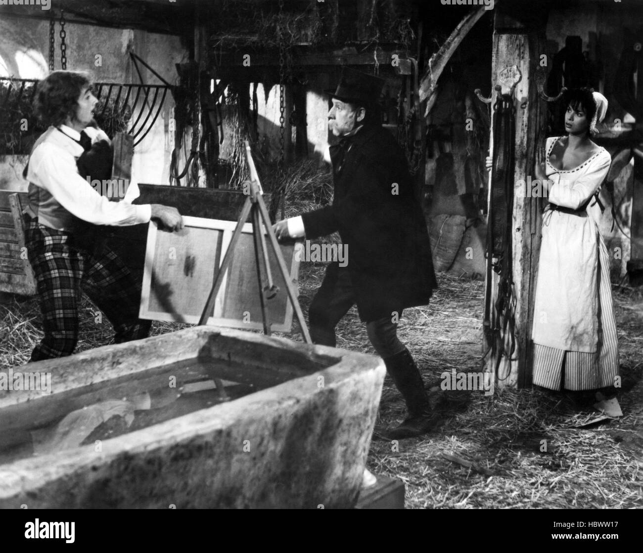 THE GREEN MARE, (aka LA JUMENT VERTE), Francis Blanche (center), Sandra Milo (right), 1959 Stock ...