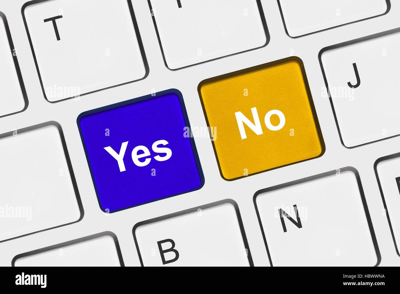 Computer keyboard with Yes and No keys Stock Photo - Alamy