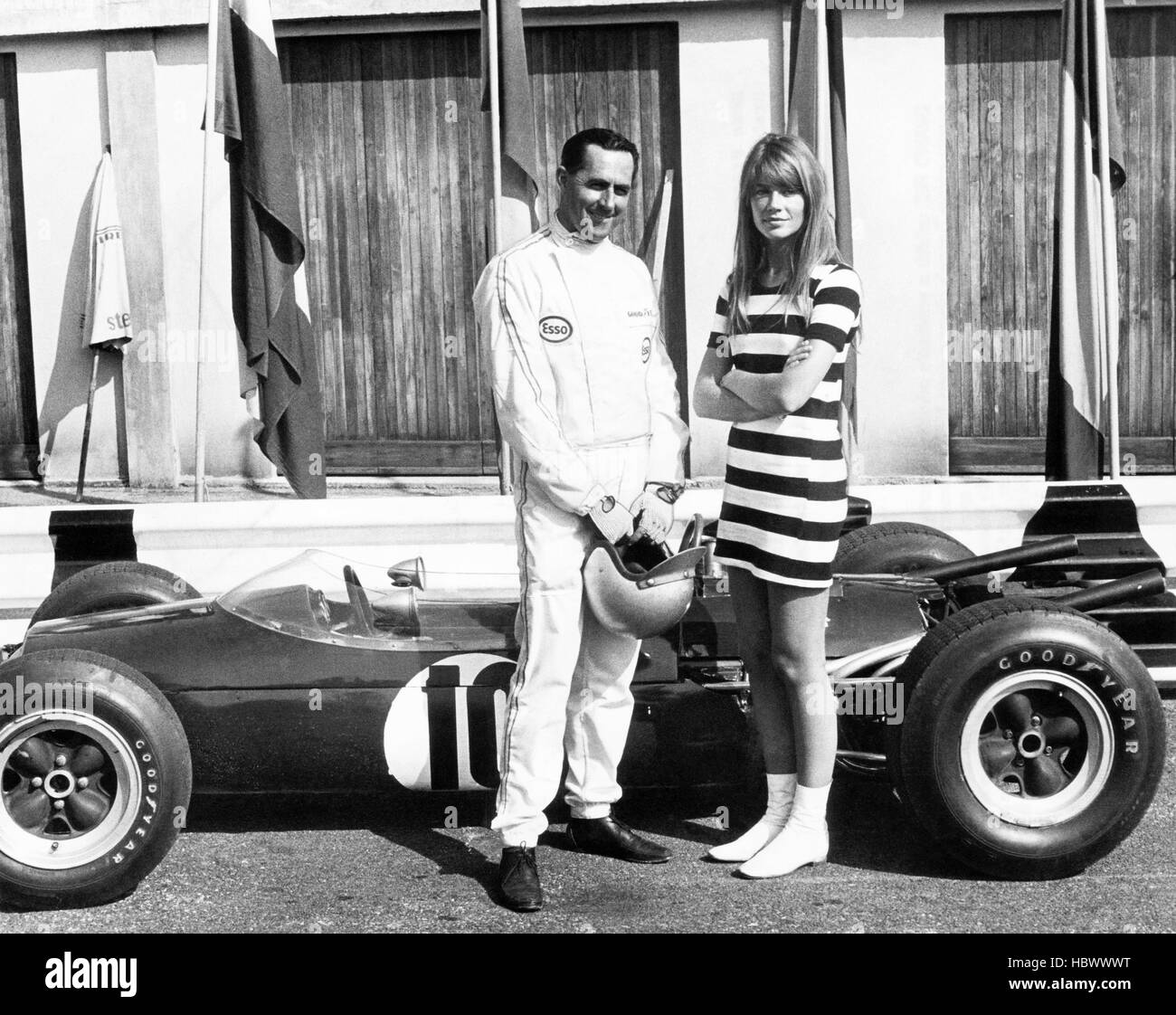 GRAND PRIX, 1966 Formula 1 World Champion Jack Brabham with Francoise ...