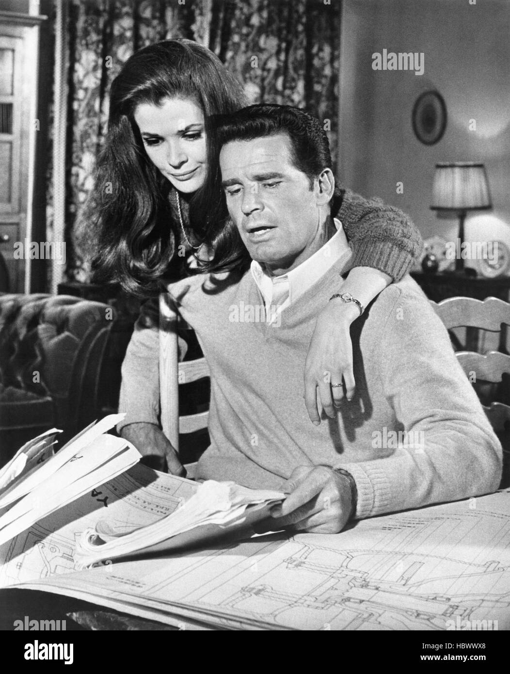 GRAND PRIX, from left: Jessica Walter, James Garner, 1966 Stock Photo ...