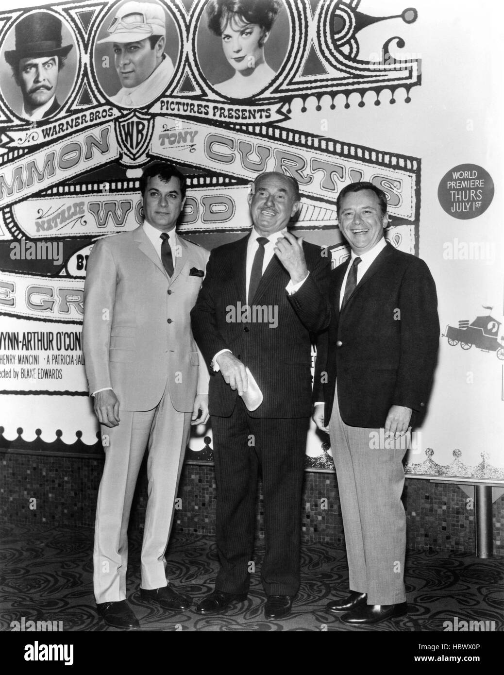 THE GREAT RACE, from left: Tony Curtis, Jack Warner, producer Martin ...
