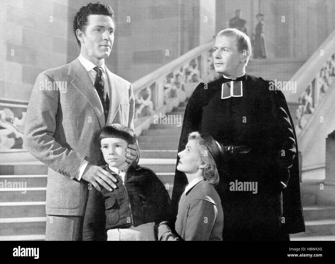 THE GREEN SCARF, adilts from left: Kieron Moore, Ann Todd, Leo Genn ...