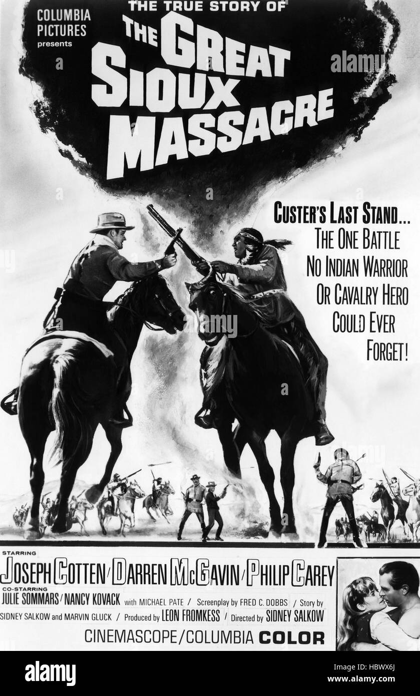 THE GREAT SIOUX MASSACRE, US poster art, 1965 Stock Photo - Alamy