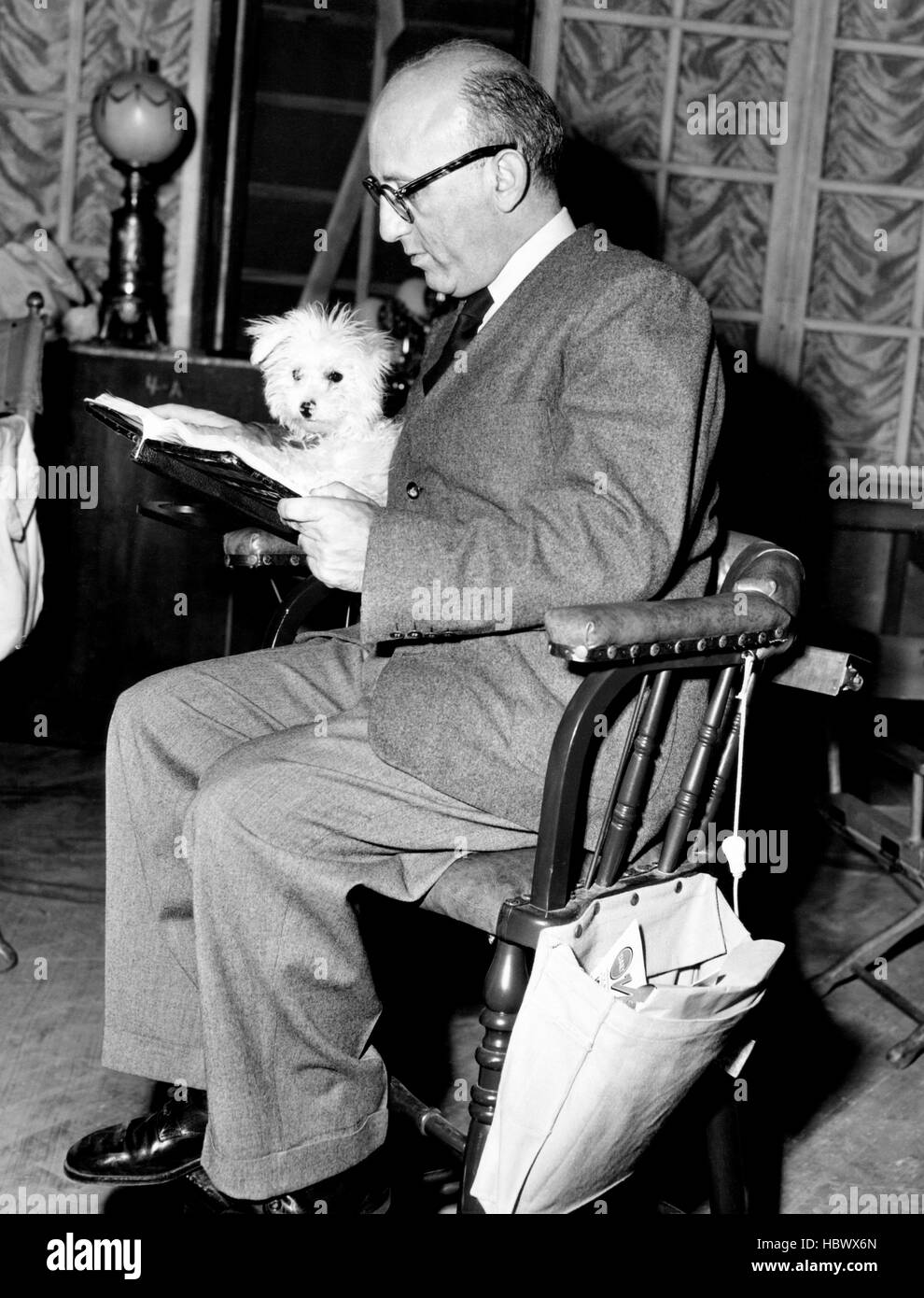 THE GREAT SINNER, director Robert Siodmak and his French poodle Cocette ...