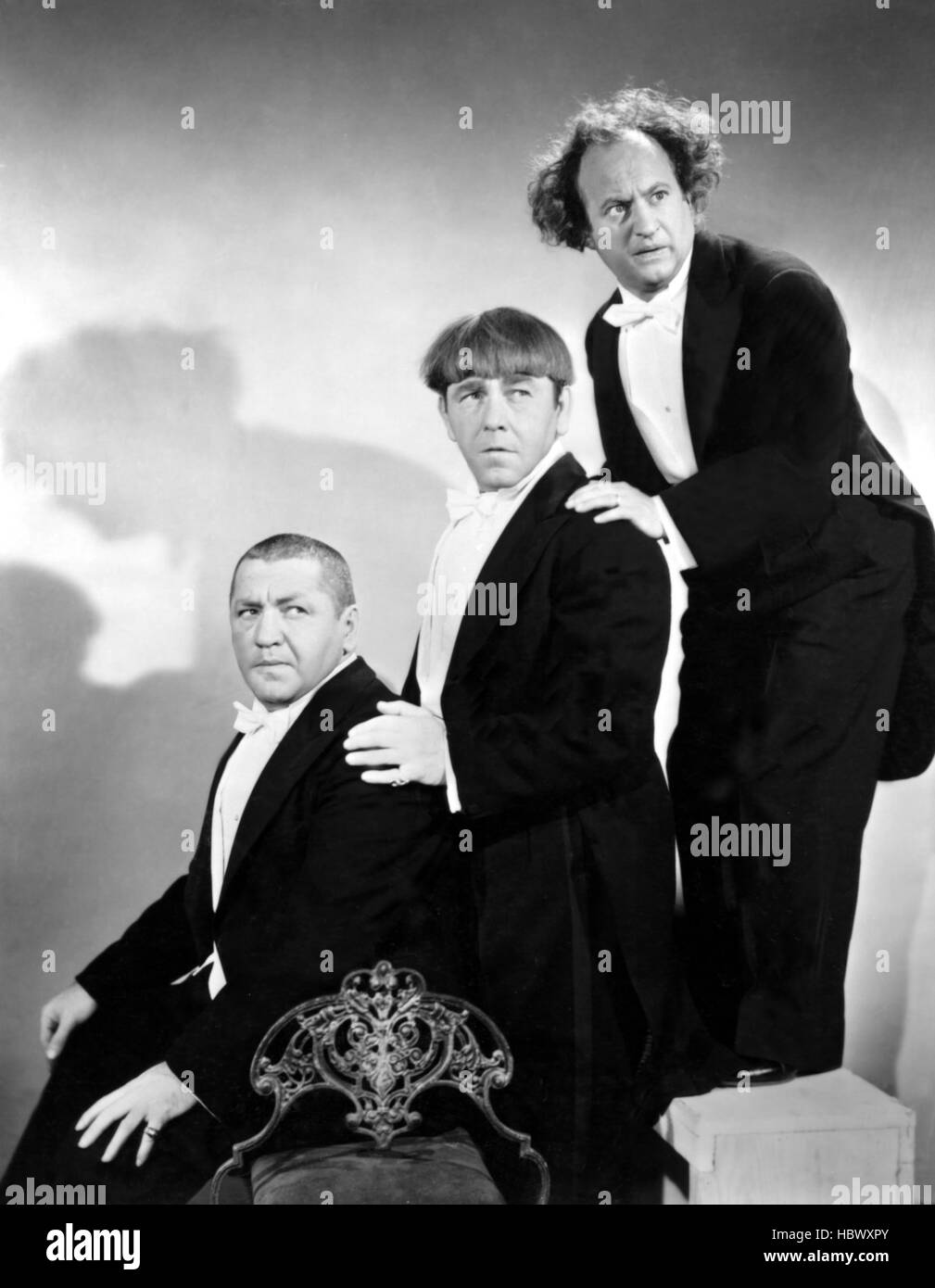HALF WITS HOLIDAY, from left: Curly Howard, Moe Howard, Larry Fine ...