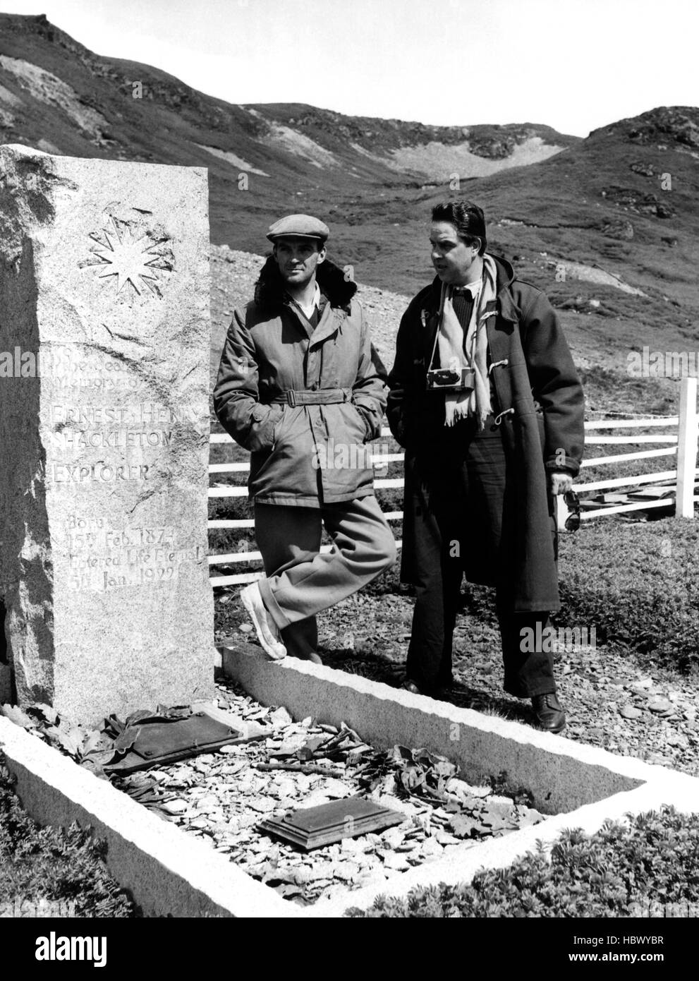 HELL BELOW ZERO, Stanley Baker, director Mark Robson visit the ...