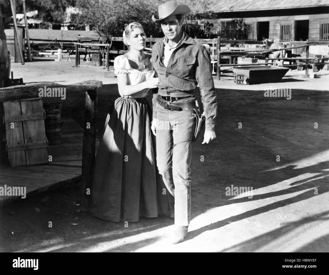 HELL CANYON OUTLAWS, from left: Rossana Rory, Dale Robertson, 1957 ...