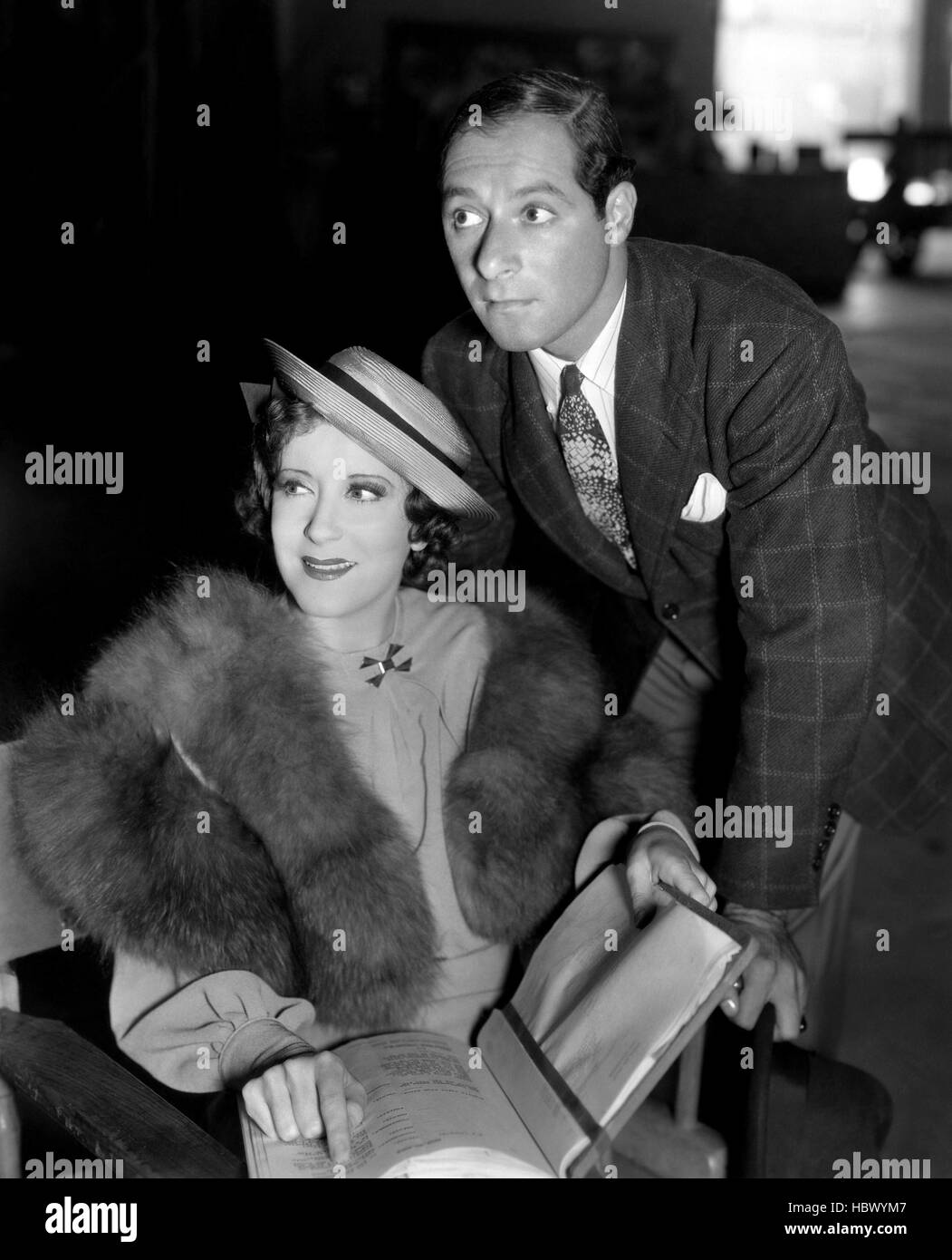 HERE COMES COOKIE, George Jessel, visiting Gracie Allen, on-set, 1935 ...