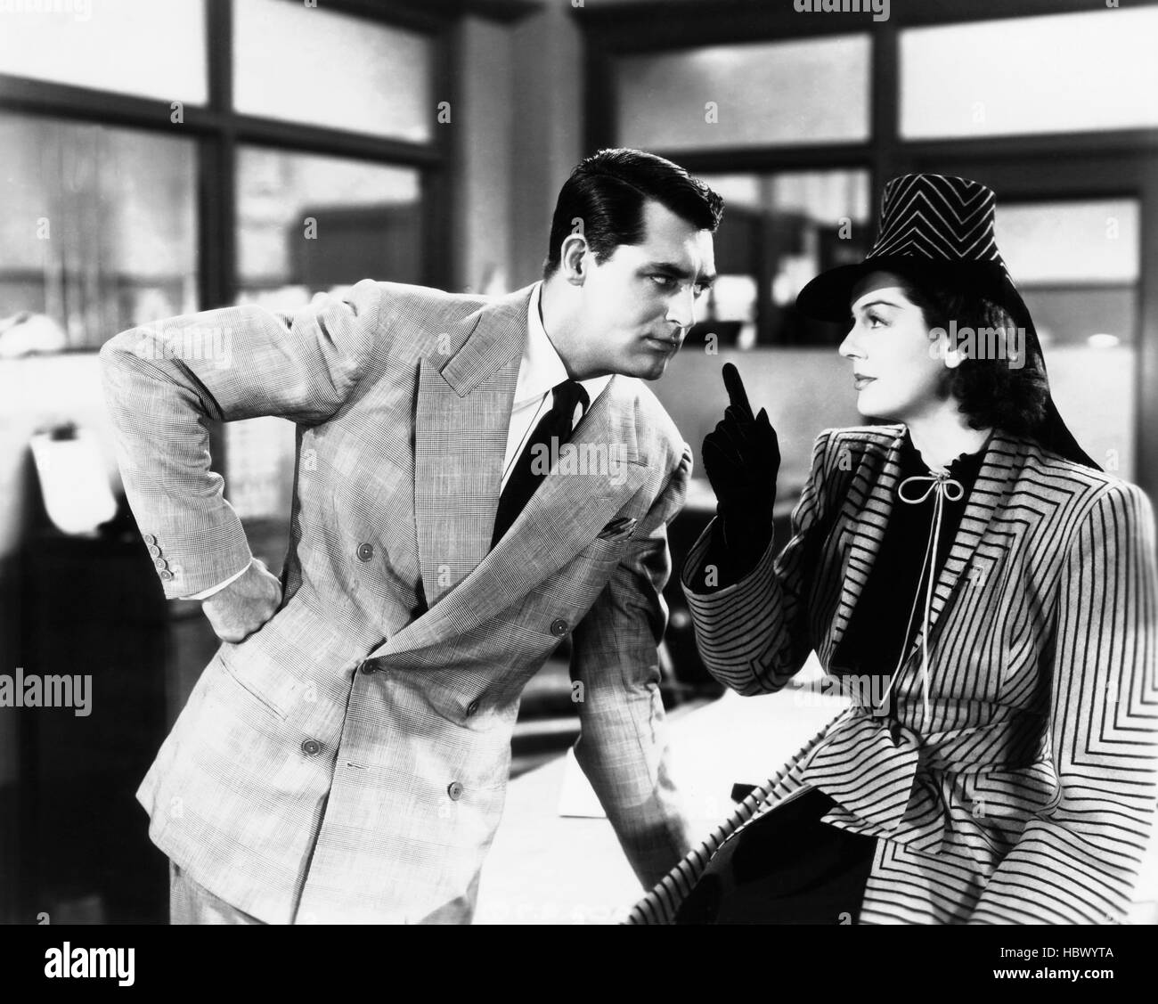 His Girl Friday From Left Cary Grant Rosalind Russell 1940 Stock