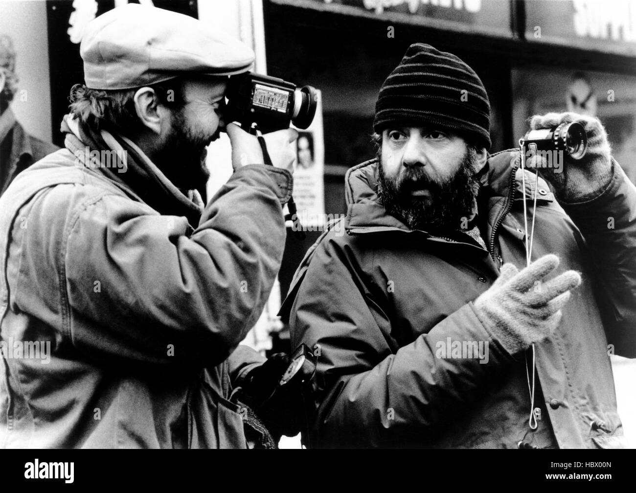 HIGH HOPES, from left: cinematographer Roger Pratt, director Mike Leigh ...