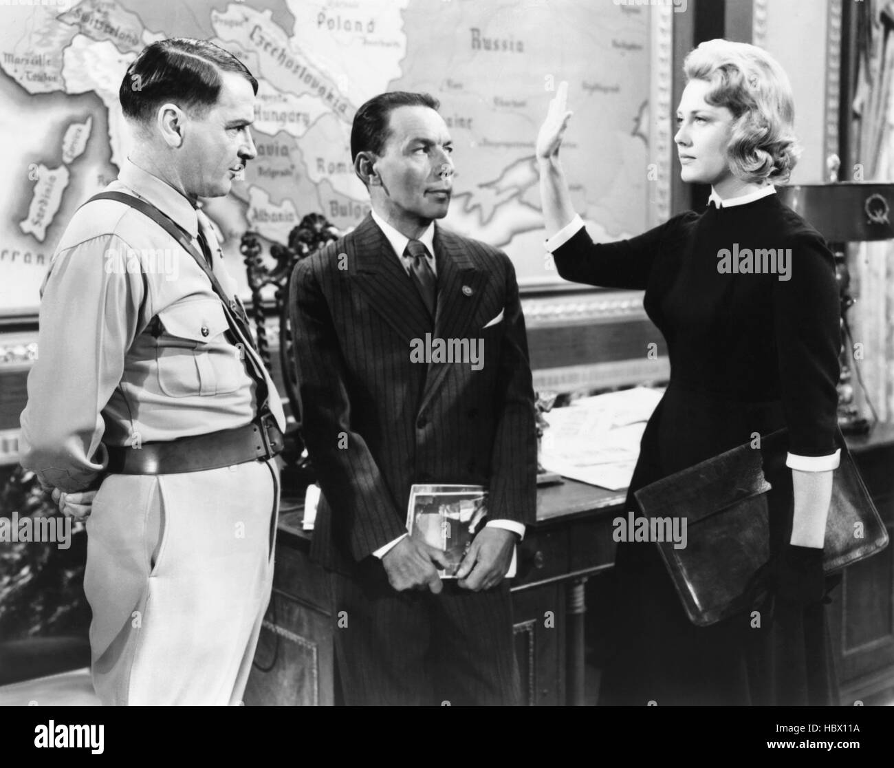 HITLER, from left: Richard Basehart (as Adolf Hitler), Martin Kosleck ...