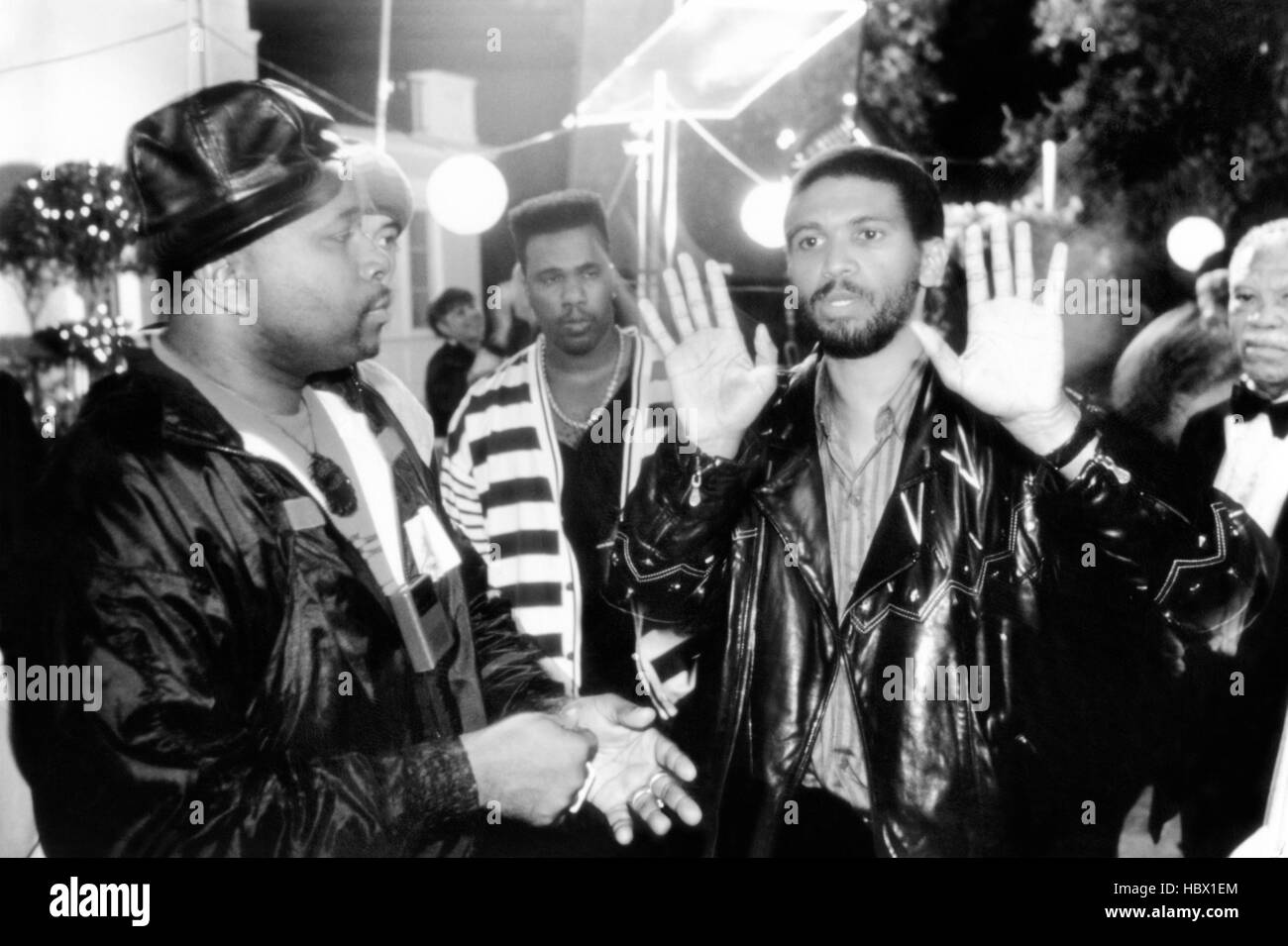 HOUSE PARTY, from left, Bowlegged Lou, B-Fine, writer and director ...