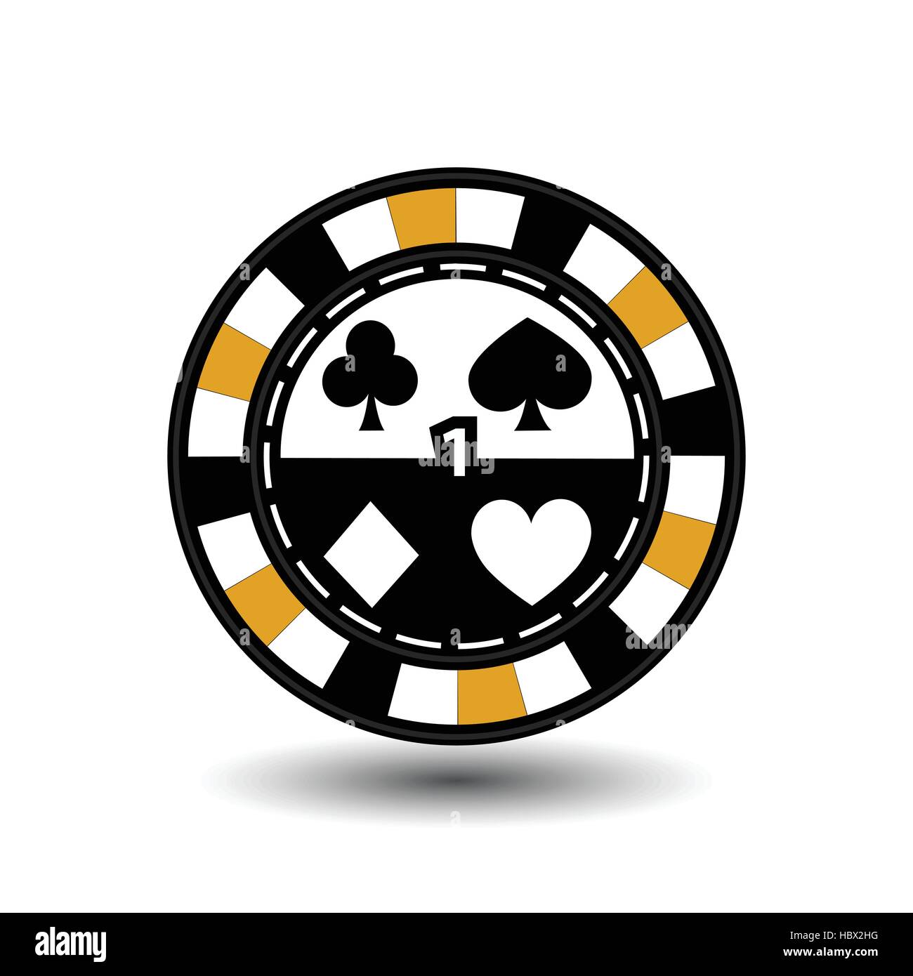 chips for poker yellow one in the middle and rectangles with a side ...