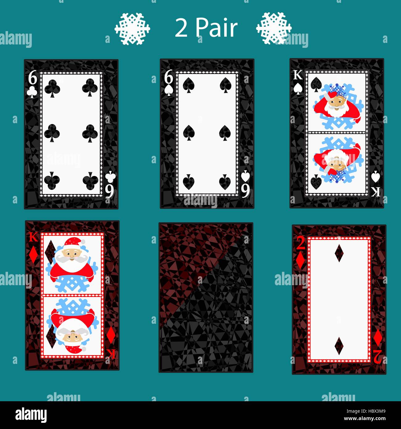 2 two pair playing card poker combination. vector illustration eps 10 ...
