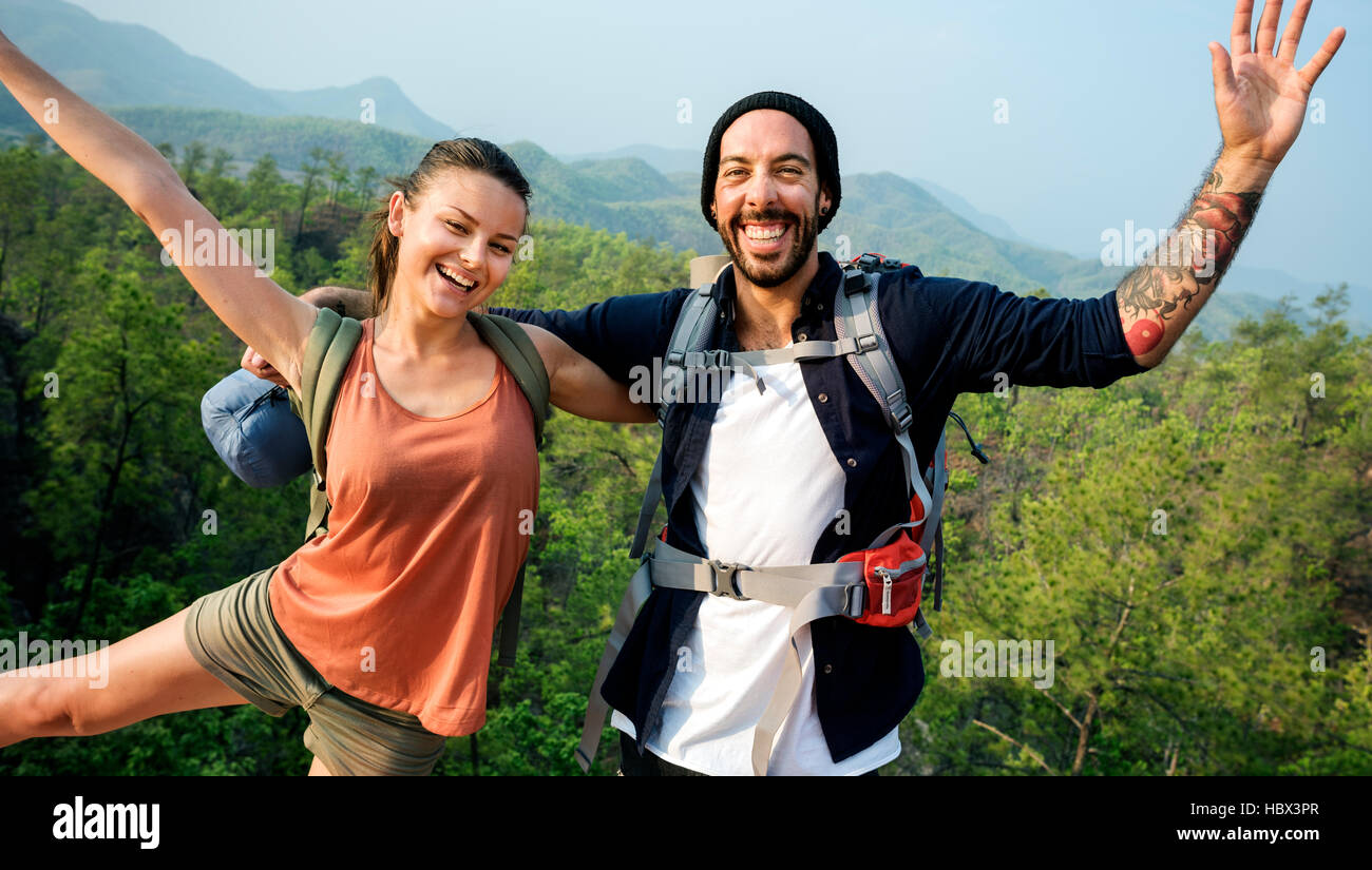 Couple Travel Adventure Happiness Concept Stock Photo - Alamy