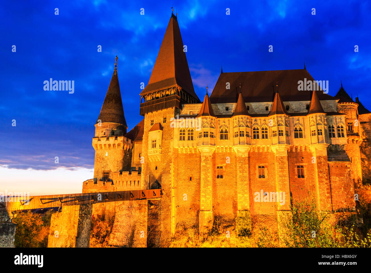 Hunyad Castle / Corvin's Castle in Hunedoara, Romania Stock Photo - Alamy