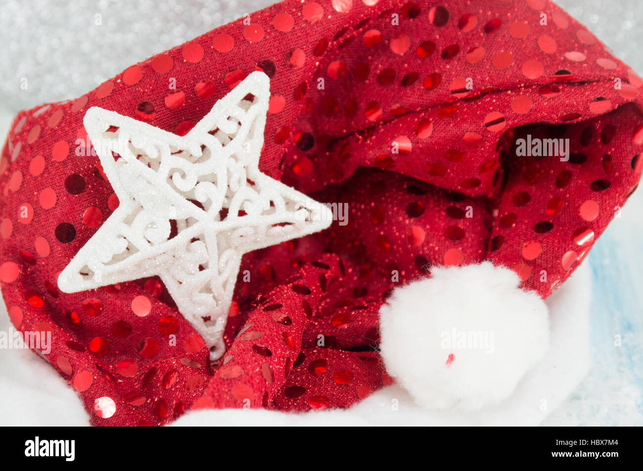Red and white hat for santa hi-res stock photography and images - Alamy
