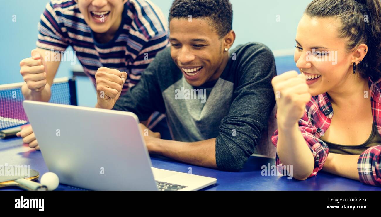 Table Tennis Ping-Pong Friends Sport Concept Stock Photo - Alamy