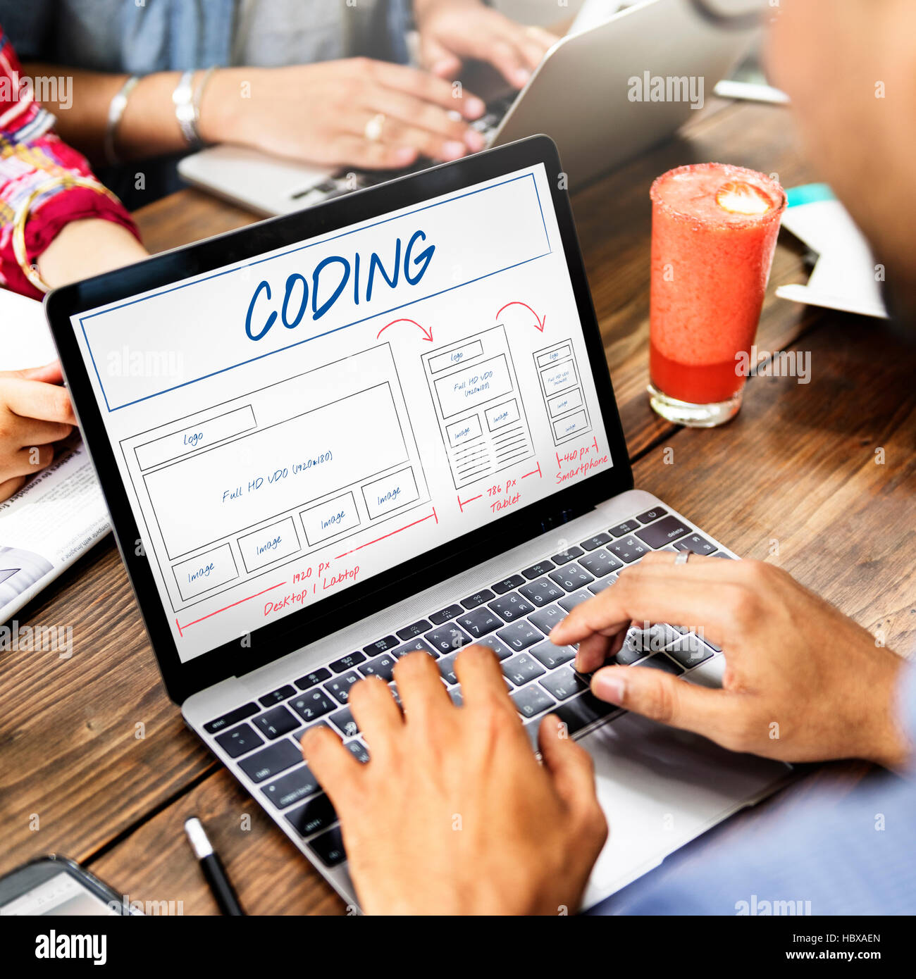 Web Layout Content Coding Template Data Design Concept Stock Photo - Alamy
