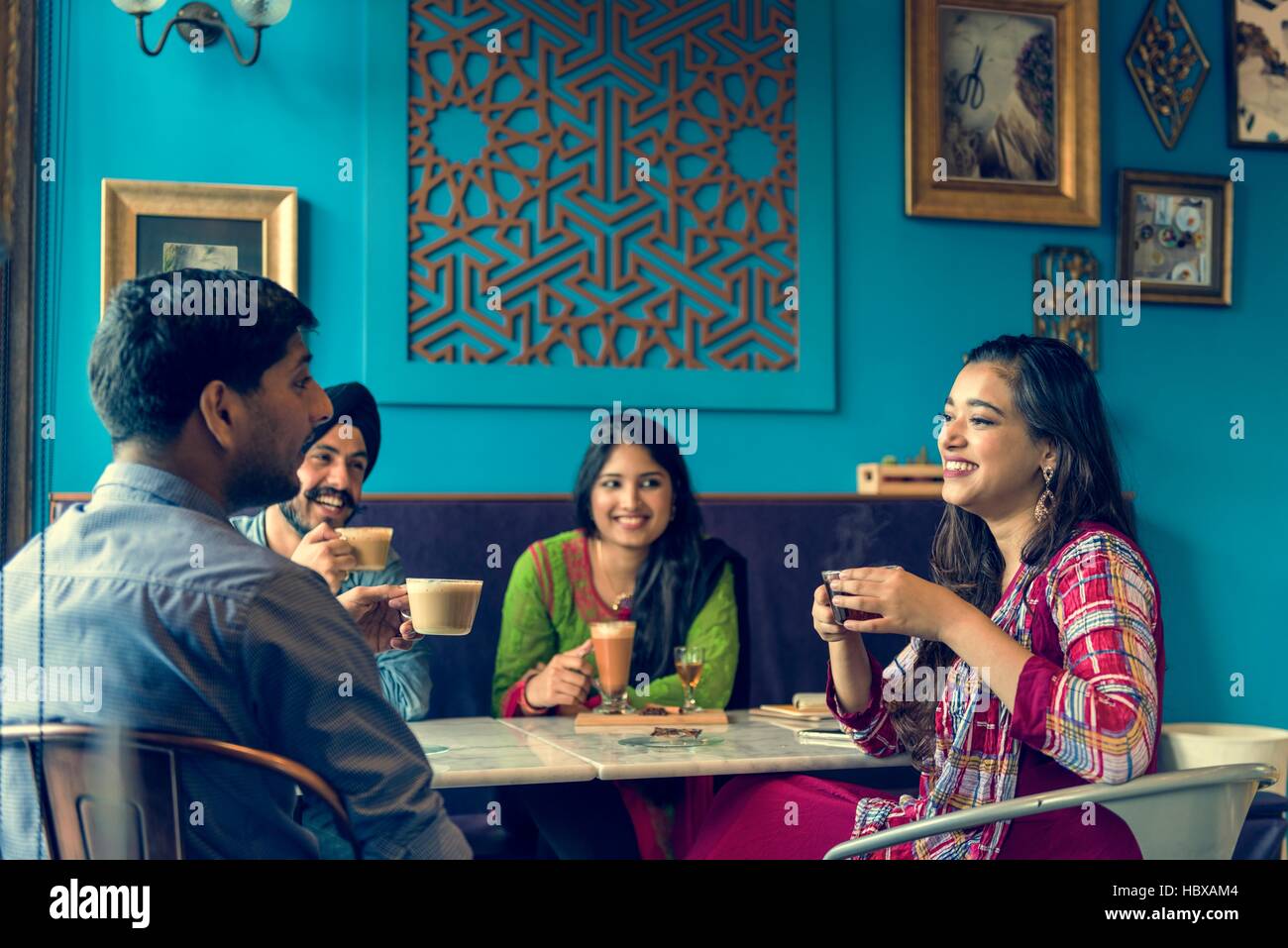 Indian Ethnicity Drinking Cafe Break Coffee Tea Concept Stock Photo - Alamy
