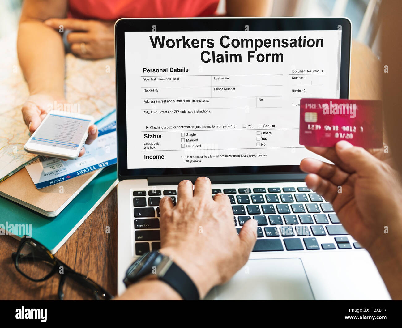 Work Injury Compensation Claim Form Concept Stock Photo - Alamy