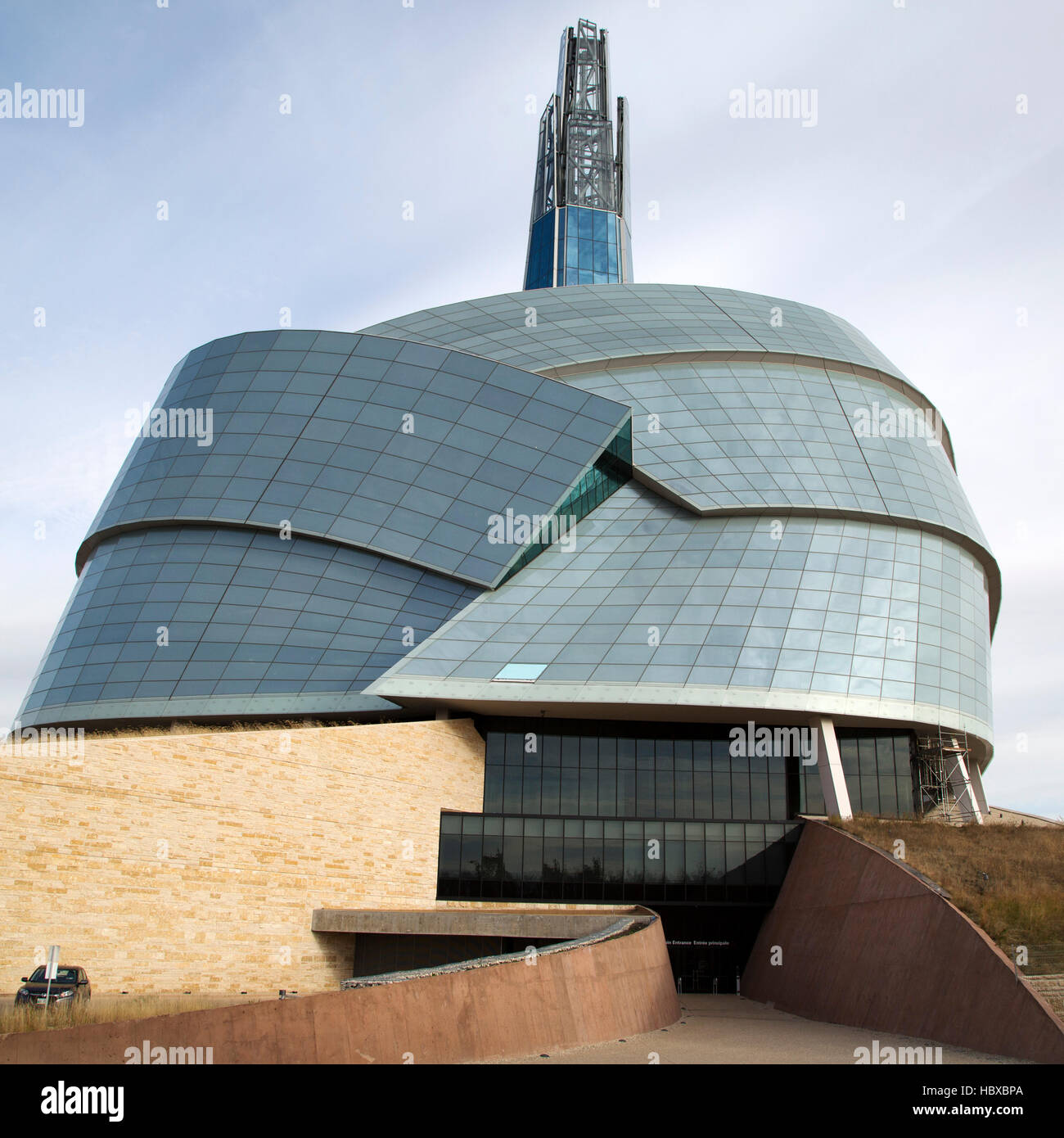 Entrance of the Canadian Museum for Human Rights in Winnipeg, Canada ...