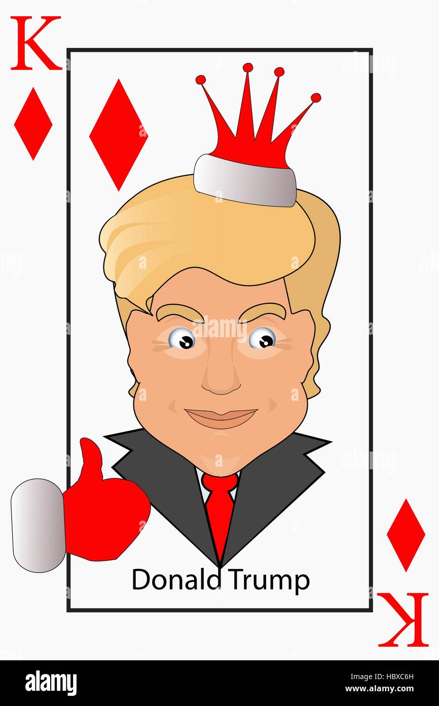 Donald Trump Icon a vector illustration the king the playing card ...
