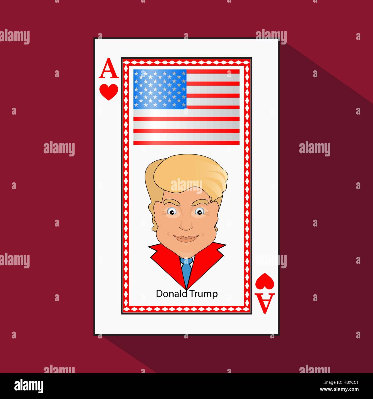 Donald Trump an icon a vector illustration an ace the playing card a ...