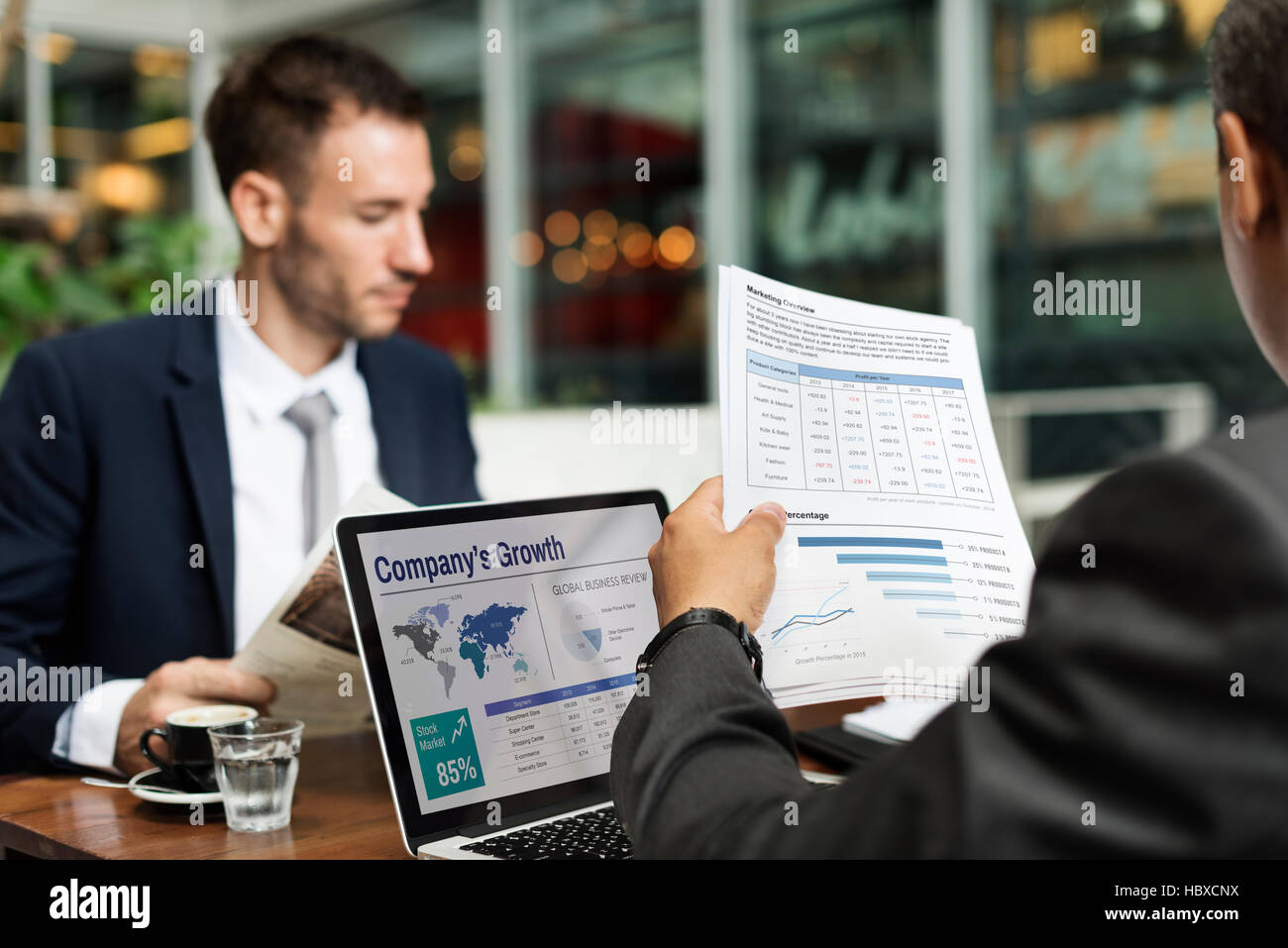 Business Report Research Laptop Monitor Concept Stock Photo - Alamy