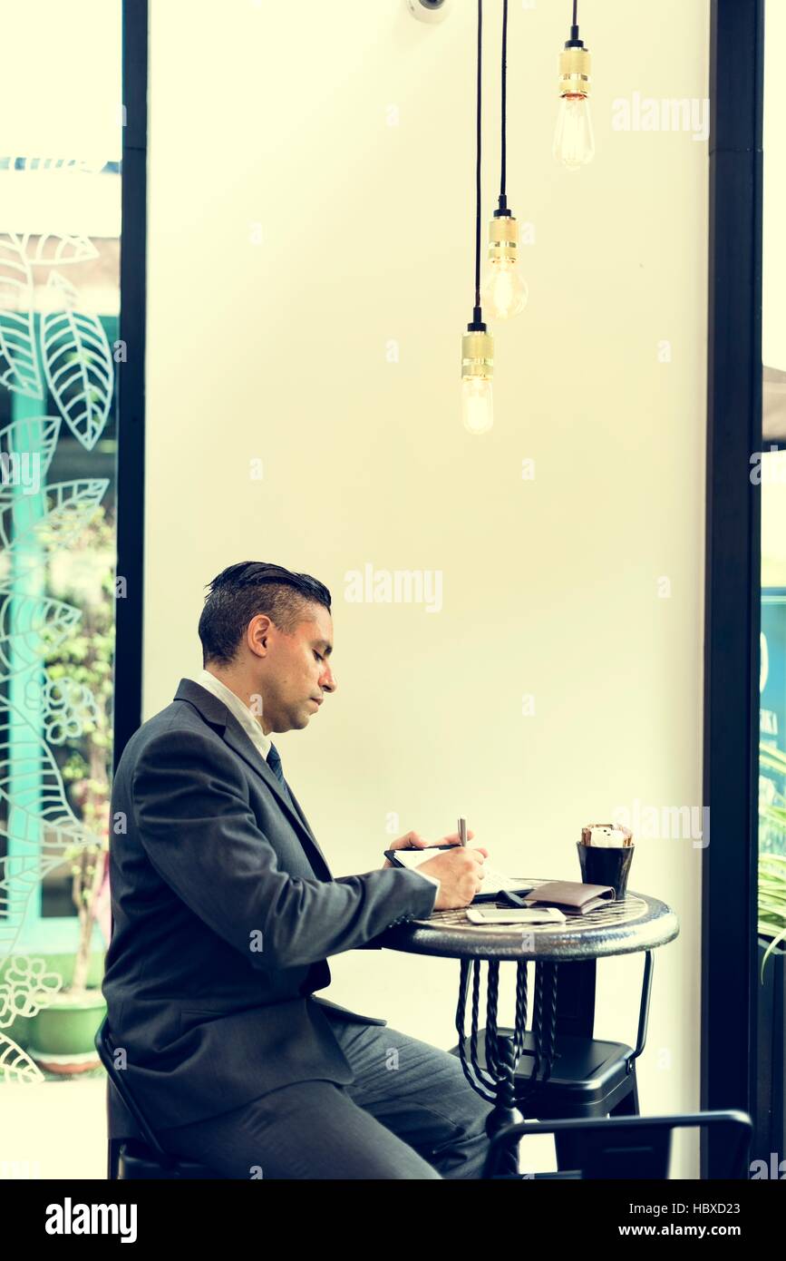 Business Man Working Cafe Concept Stock Photo - Alamy