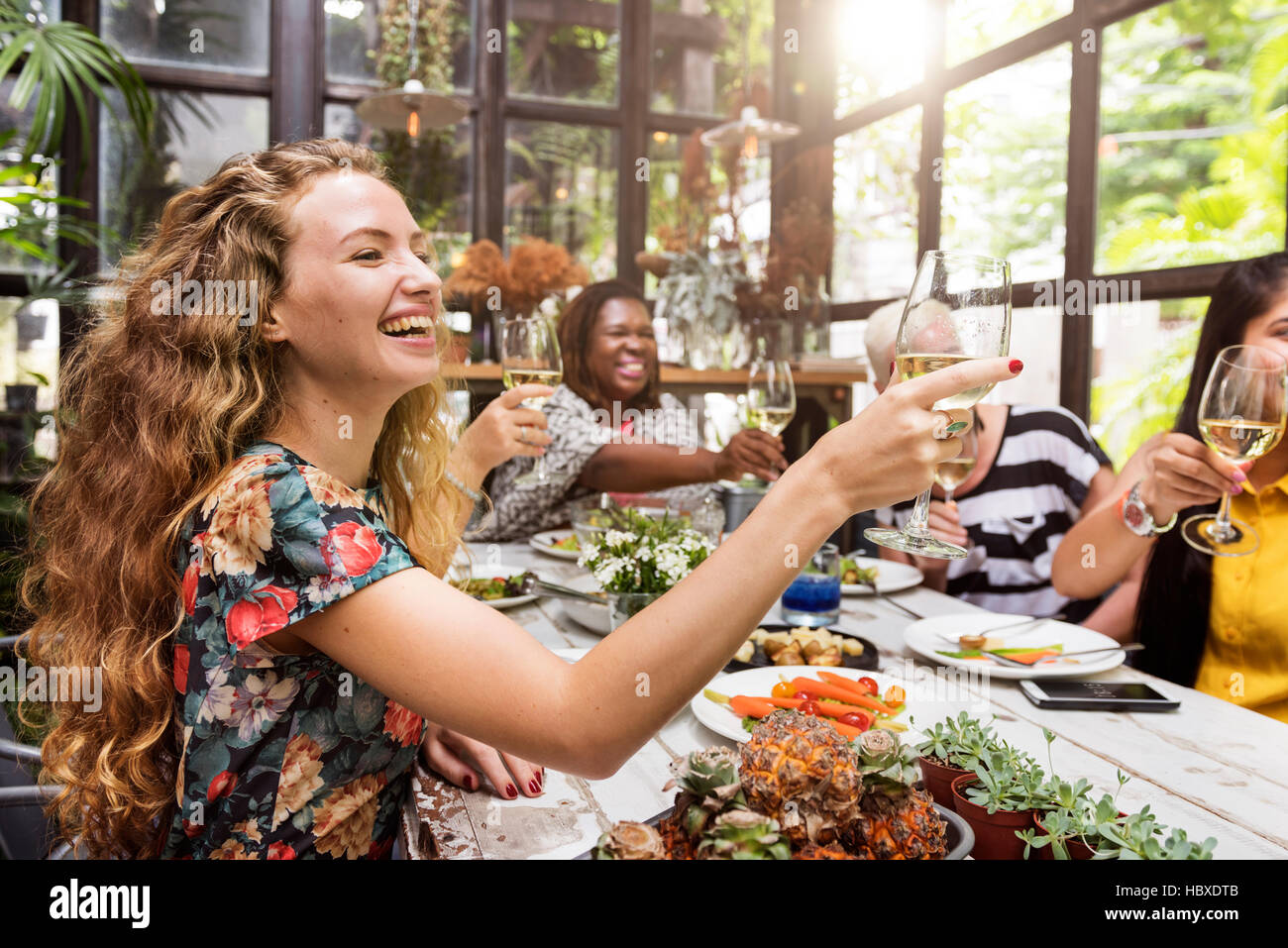 Women Communication Dinner Together Concept Stock Photo - Alamy