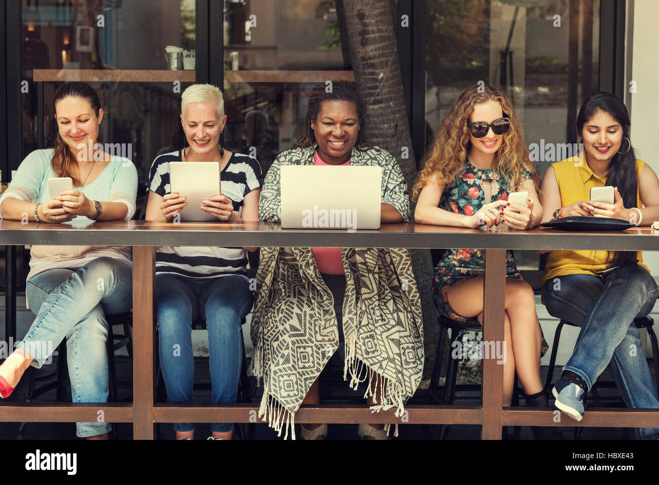 Women Using Digital Device Concept Stock Photo - Alamy