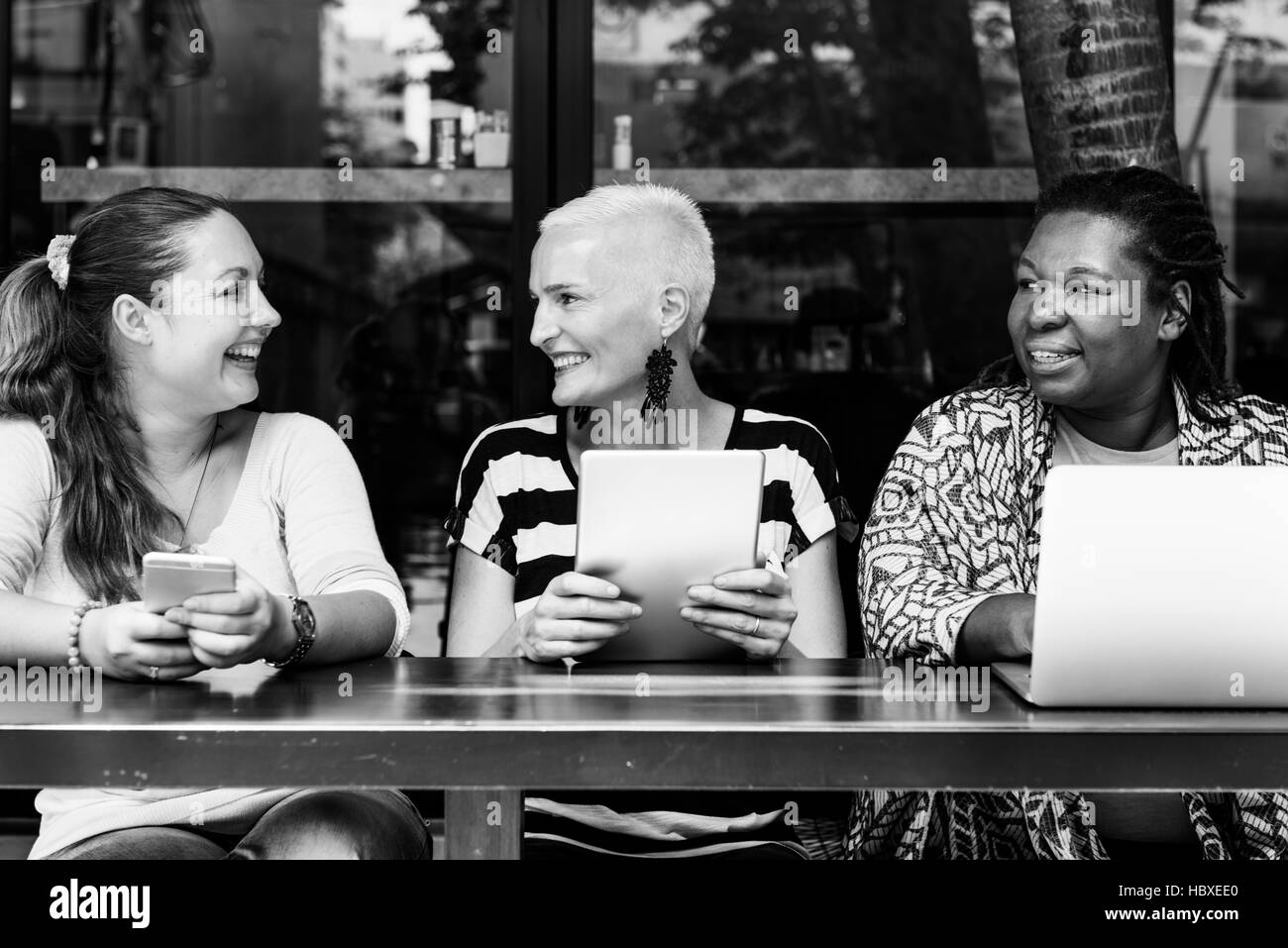 Using her digital Black and White Stock Photos & Images - Alamy