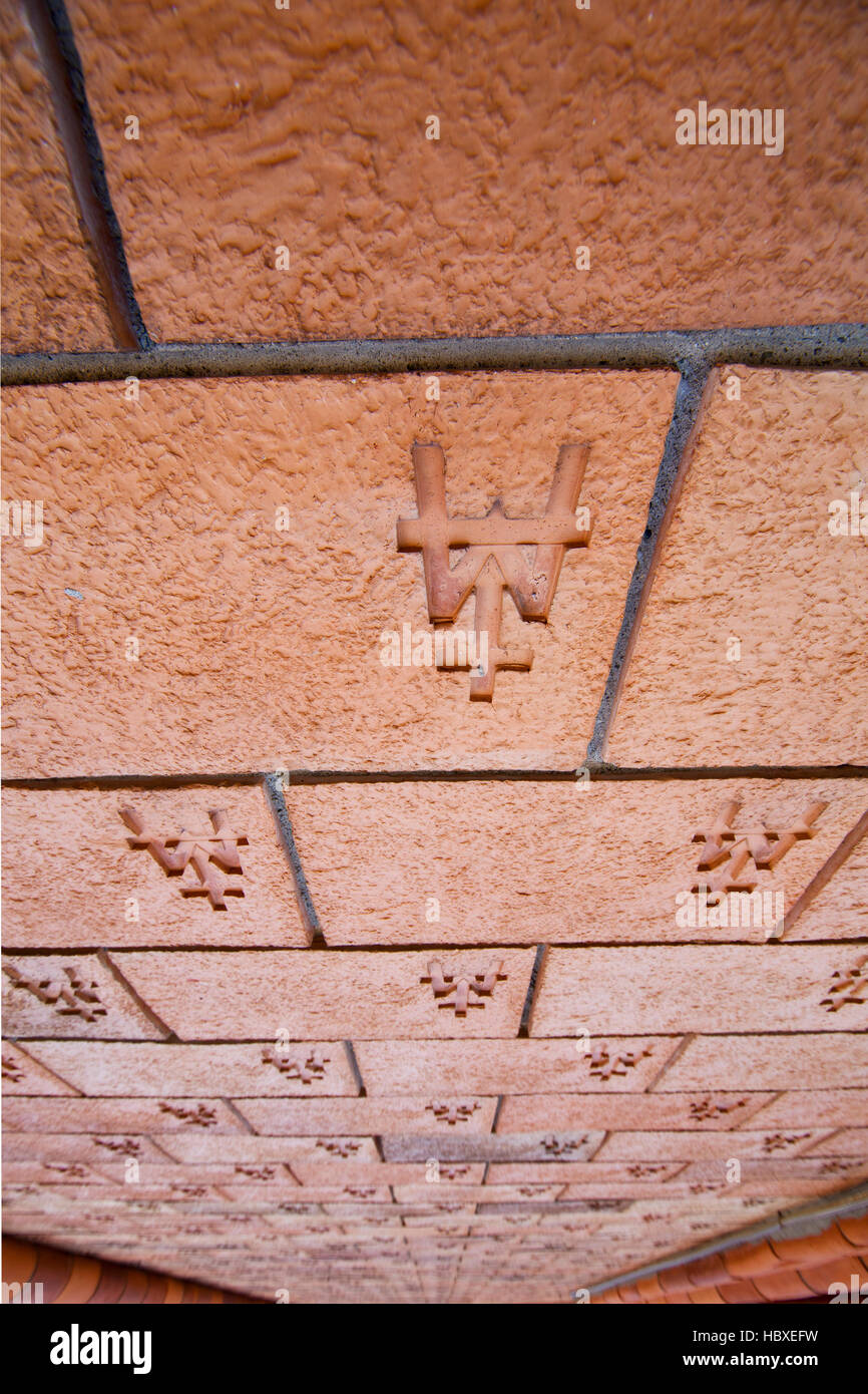 italy old church wall brick in the centre of vergiate varese sky Stock ...