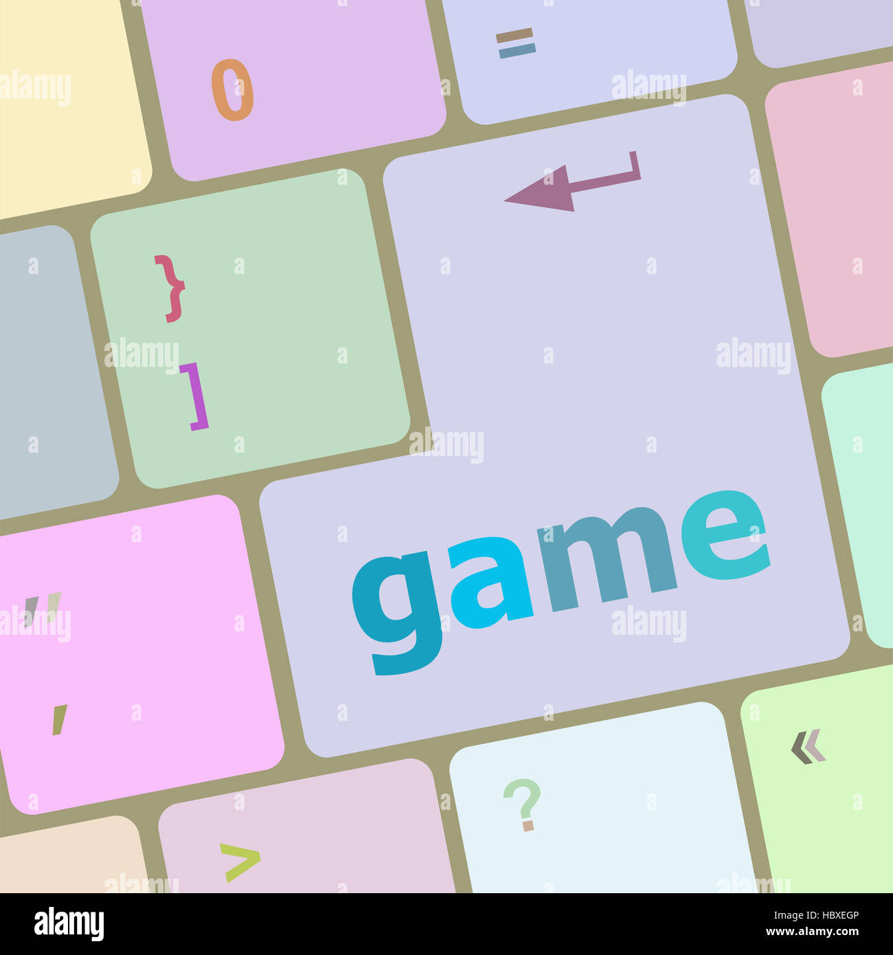 Computer keyboard with game key - technology background Stock Photo - Alamy