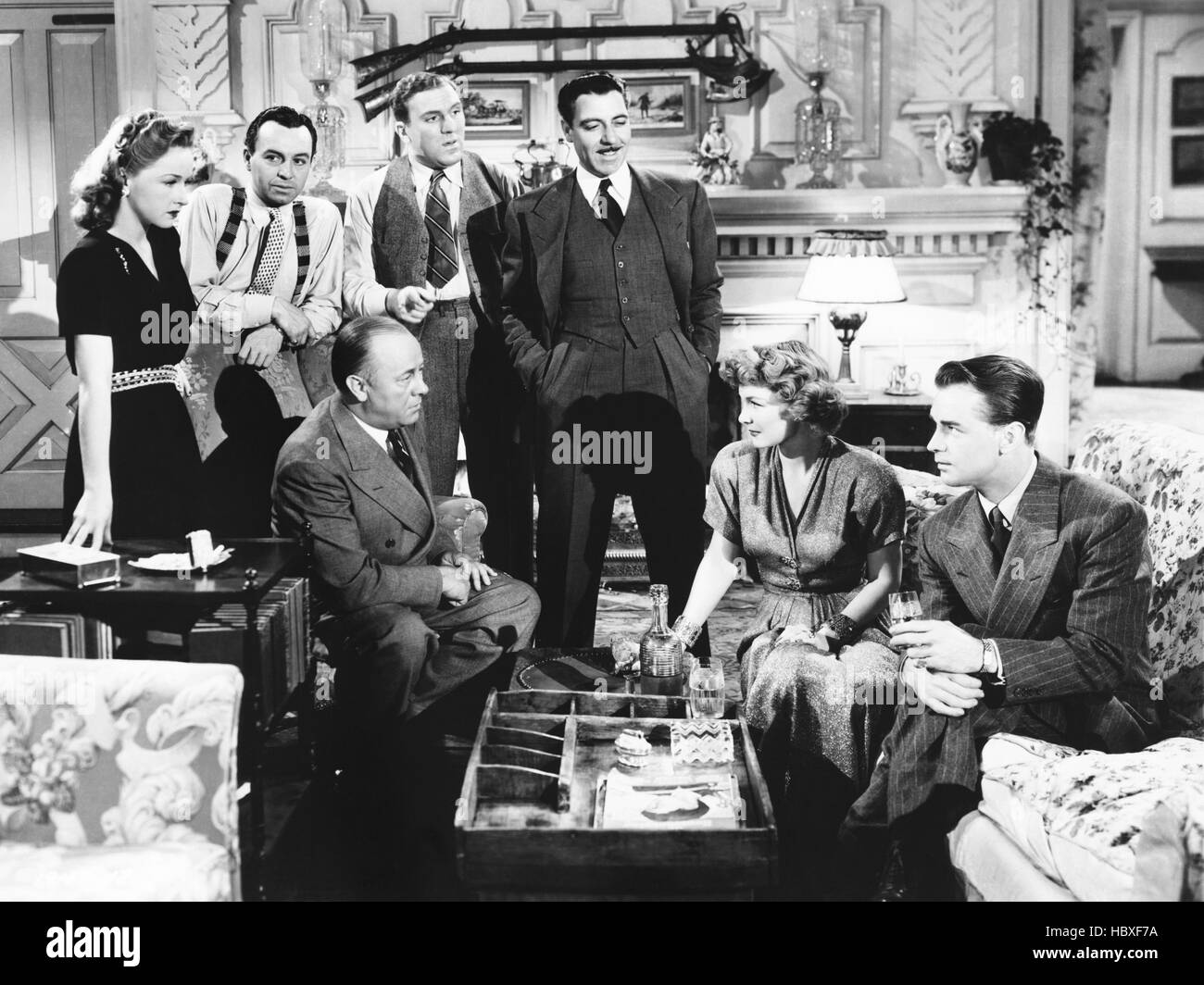 THE GLASS KEY, standing from left: Bonita Granville, Eddie Marr ...