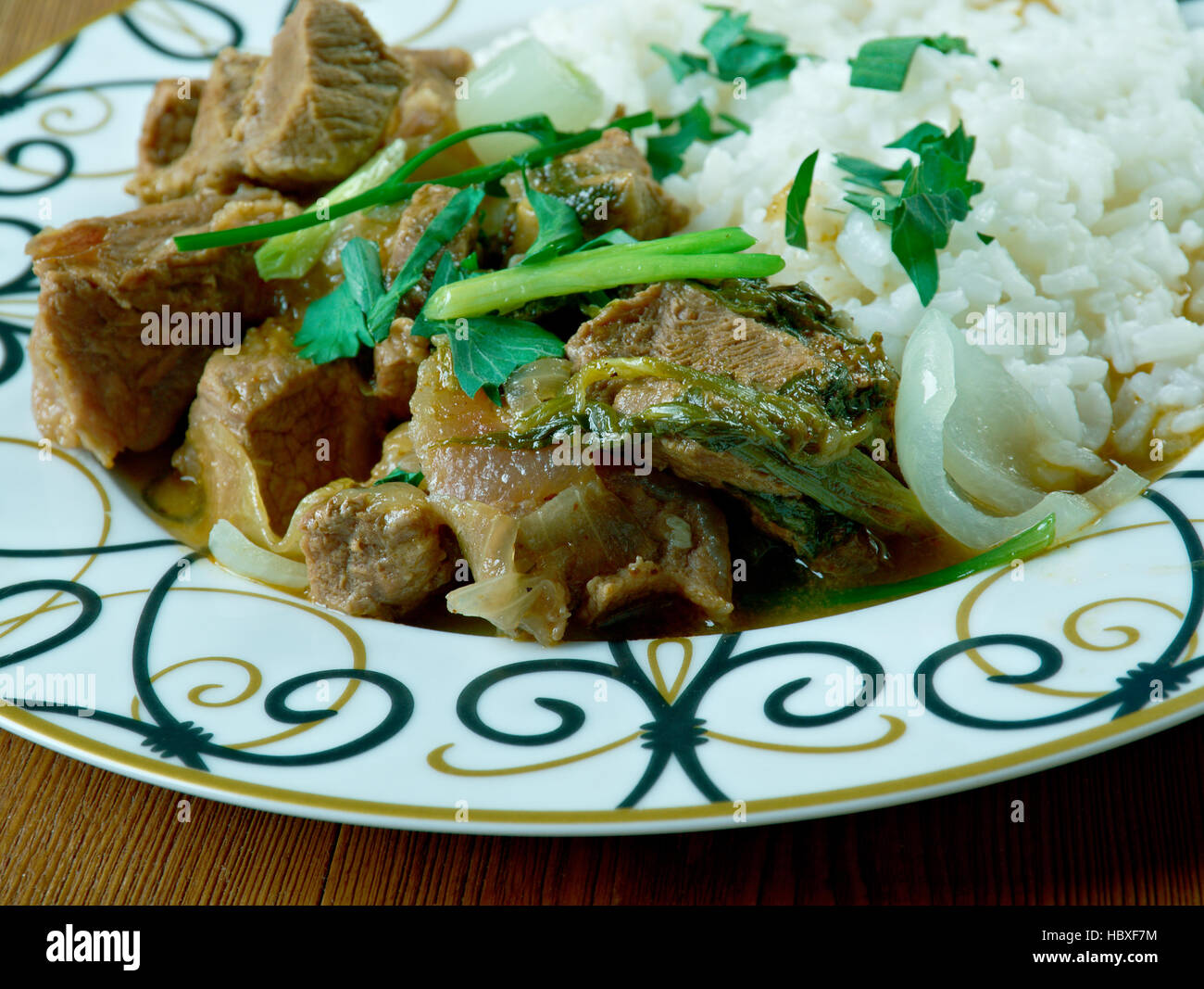 Kakuleli Kuzu Eti - lamb with cardamom. Turkish meat dish Stock Photo ...